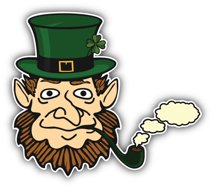 Smoking Leprechaun Head Car Bumper Sticker Decal | eBay