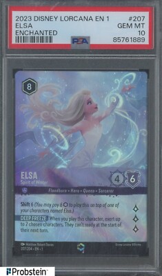 2023 Disney Lorcana EN 1 Enchanted #207 Elsa PSA 10 GEM MINT | eBay