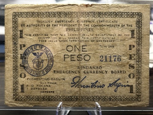 “Guerrilla Notes” Lot - WW2 1944 Philippines Pesos Midanao Emergency ...