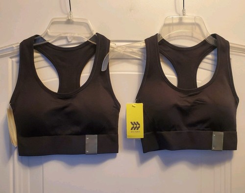 All In Motion black seamless racerback support bras sz. M | eBay