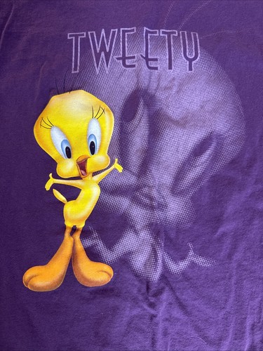 VTG 90s Looney Tunes Tweety Purple XL Big Cartoon Print 1992 Tweety ...