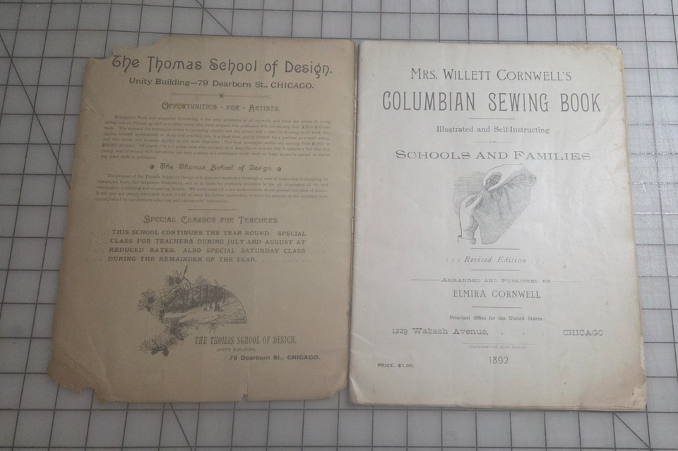 1892 Mrs. Elmira Willet Cornwell’s Columbian Sewing Book Tailor System ...