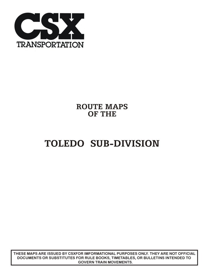 CSX 1995 Toledo Sub-Division Hand Drawn Roadway Maps PDF Pages on DVD ...