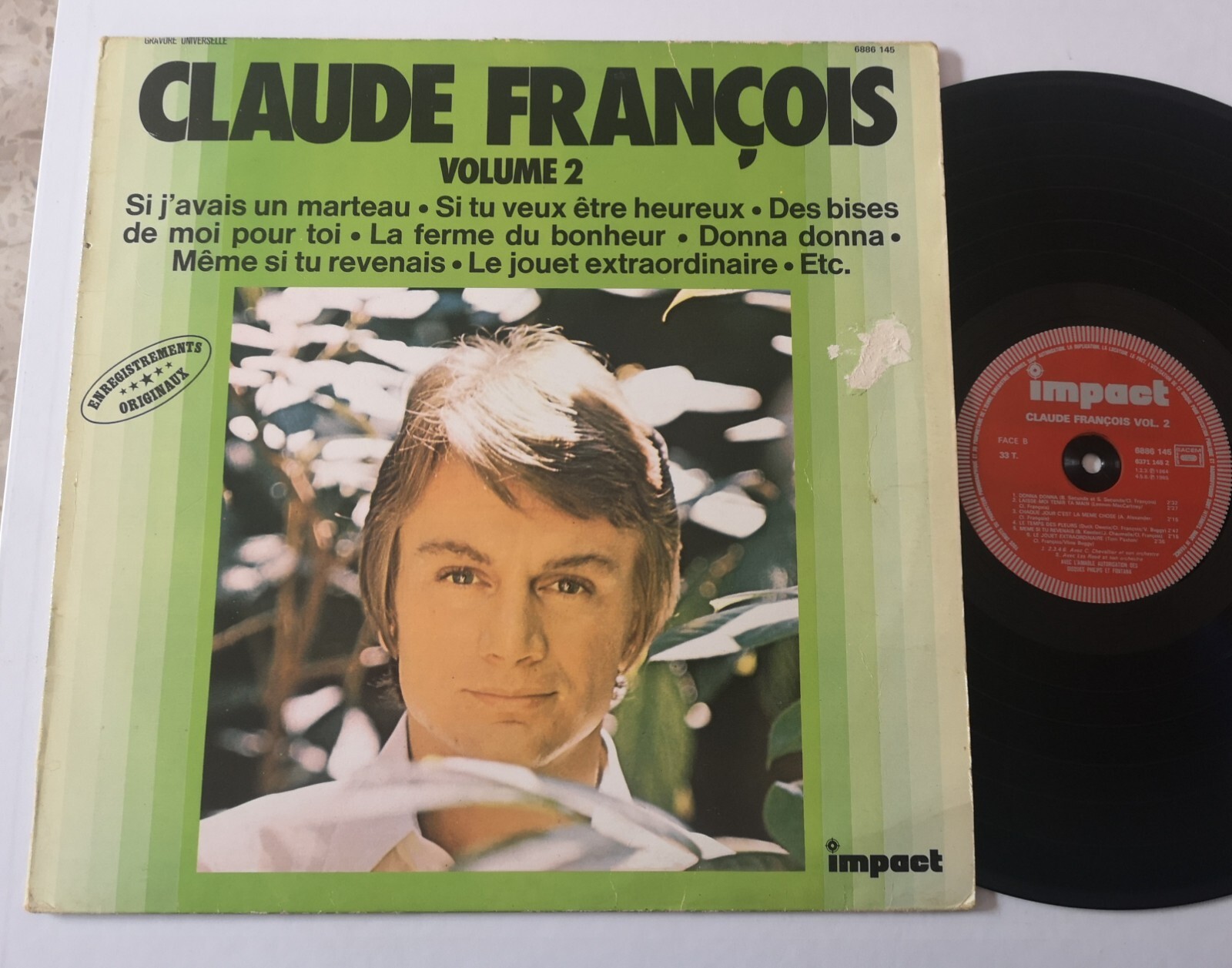 33 tours CLAUDE FRANCOIS 6886 145 IMPACT volume 2 10 photos au verso J ...