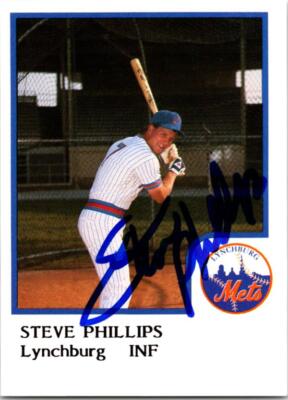 Steve Phillips signed baseball card (New York Mets, Lynchburg) 1986 ...