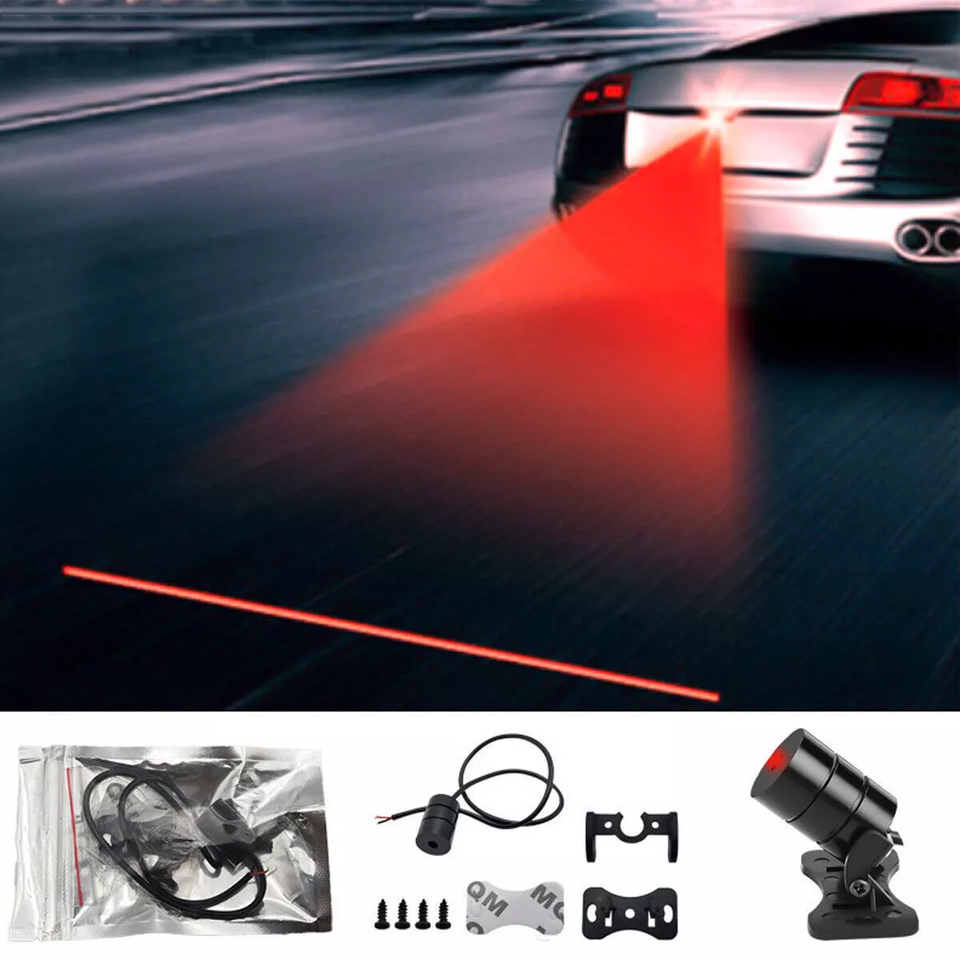Red LED Laser Fog Light Anti Collision Taillight Brake Lamp Auto Car ...
