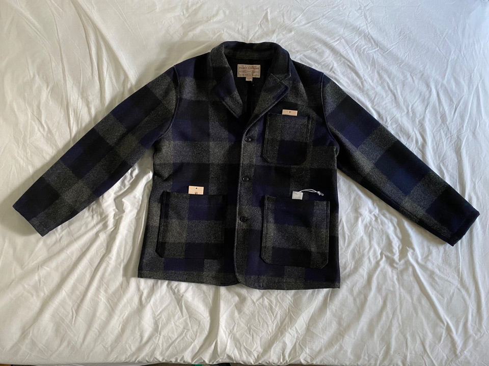 FILSON MACKINAW WOOL BLAZER BLACK/CHARCOAL/NAVY BUFFALOCHECK XL LIMITED ...