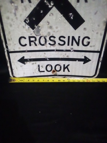PRIVATE RR CROSSING LOOK Sign 18"x24" Authentic Retired Street Traffic ...
