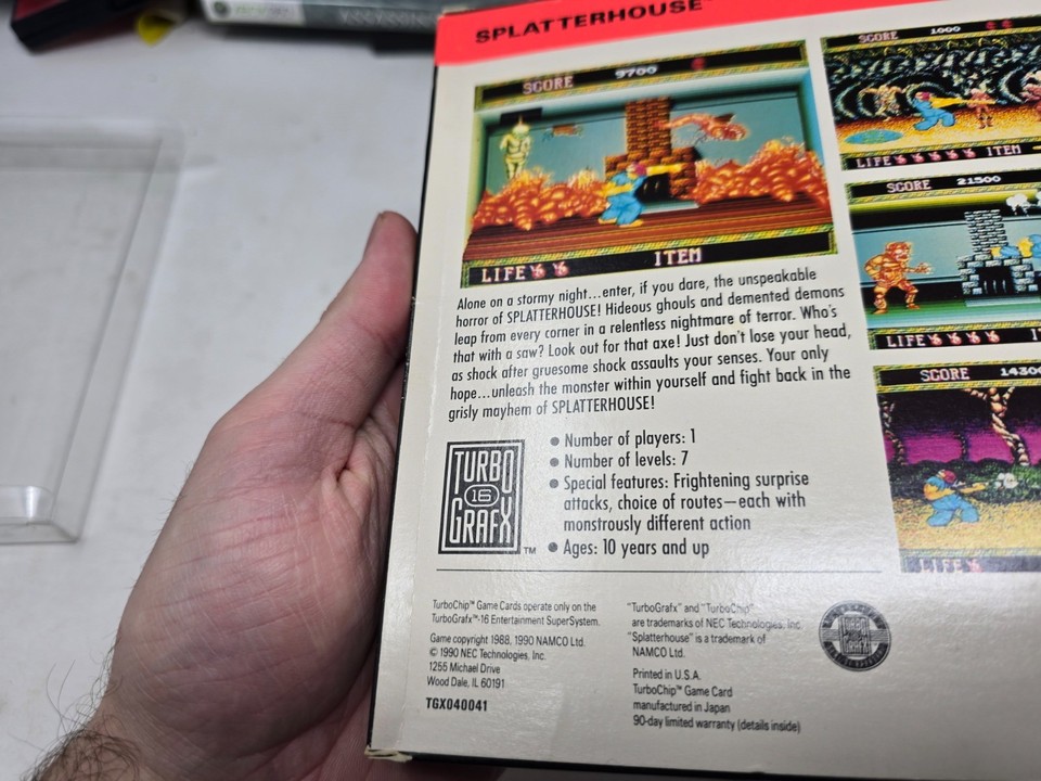 Splatterhouse Turbografx-16 TG16 Complete With Outer box CIB Tested ...