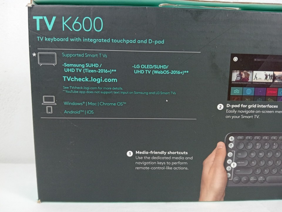 Logitech K600 Wireless Smart TV Keyboard With Touchpad Dongle ...
