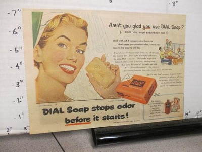 newspaper ad 1953 DIAL bath soap stops odor blond woman shower | eBay