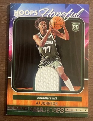 2024-25 Panini NBA Hoops AJ Johnson Hoops Hopeful Memorabilia RC Bucks ...