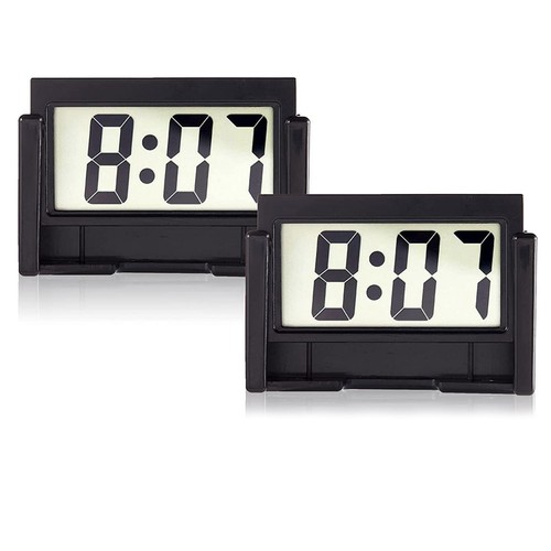 Small Digital Car Dashboard Clock Battery Operated Big Clear LCD ...