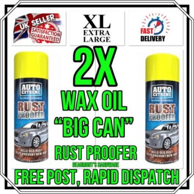 2x “Big Can” Profess Waxoyl Clear Car Rust Remover Prevention Spray ...