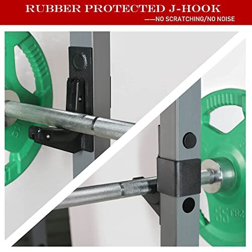 SYL Fitness J-Hooks for 2x2" Power Rack with 1" Hole, Barbell Assorted ...
