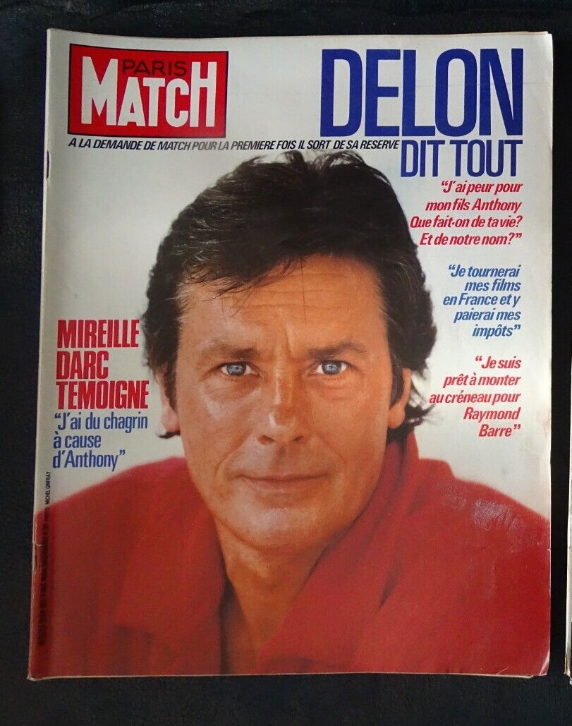 Lot magazine revue Paris Match couverture spécial Alain Delon rétro ...