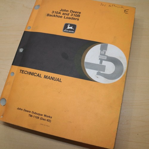 JOHN DEERE 310A 310B Backhoe Loader Repair Shop Service Technical ...