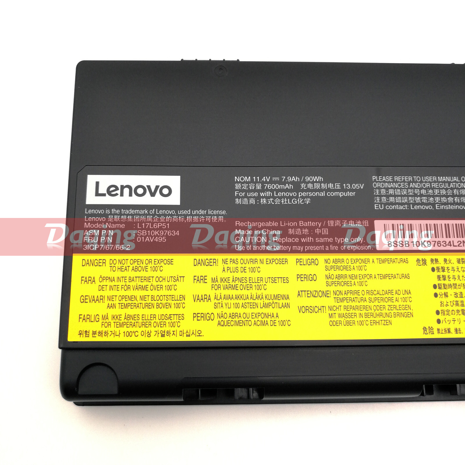 New 77+ Original Battery for Lenovo Thinkpad P50 P51 P52 Series 00NY492 ...