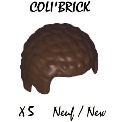 Lego 21778 - 5x Perruque Cheveux Minifig Hair male - Dark Brown ...