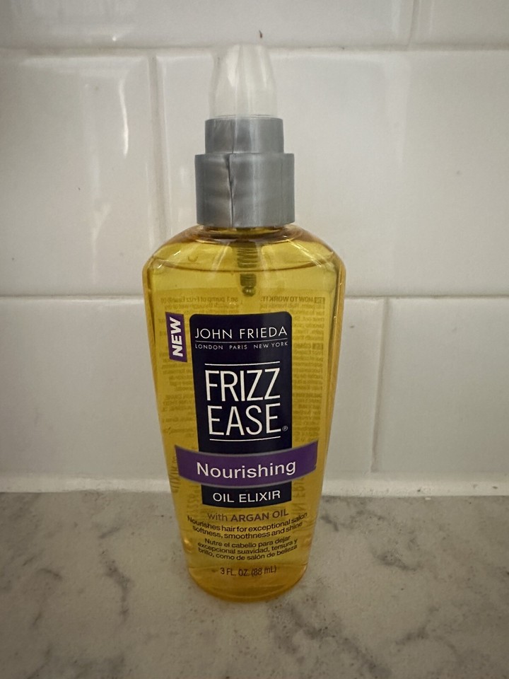 JOHN FRIEDA FRIZZ EASE Nourishing Oil ELIXER with Argan Oil 3 fl oz New ...