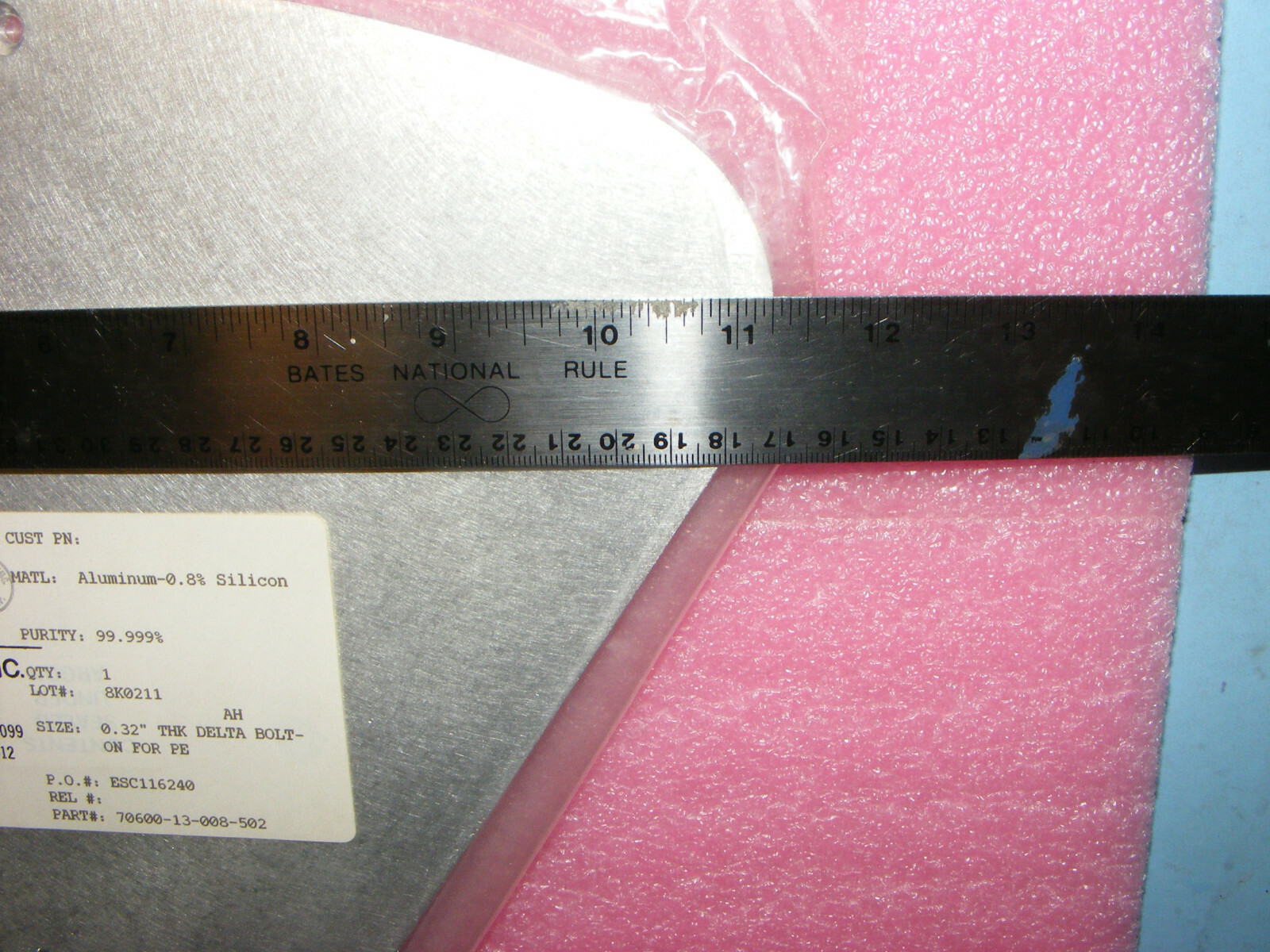 TOSOH SMD INC. ALUMINUM TARGET 0.32' THK DELTA BOLT ON FOR PE #70600-13 ...