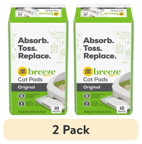 (10 pack) Absorbent Cat Litter Pads, 24/7 Odor Control, Refill Pack,10 ...