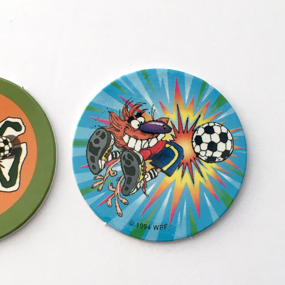 2x POG Milk Caps Pogman Playing Soccer Sports World Pog Federation ...