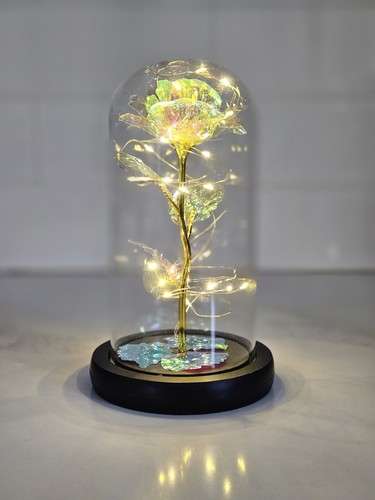 Enchanted LED Galaxy Rose – Crystal Flower Light in Glass Dome, Gift ...