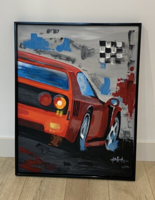 Ferrari F40 painting hand painted 22x28in Framed | eBay
