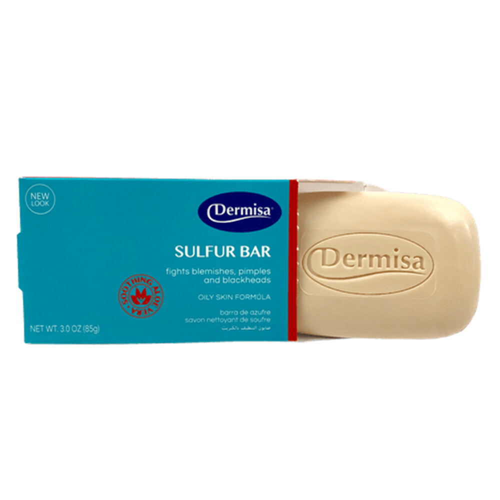 Dermisa Sulfur Bar Soap. Natural Acne & Pimple Skin Treatment With Aloe ...
