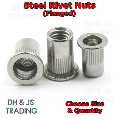 Steel Rivnuts Knurled Flange Open Head M3 M4 M5 M6 M8 M10 Nutsert Rivet ...