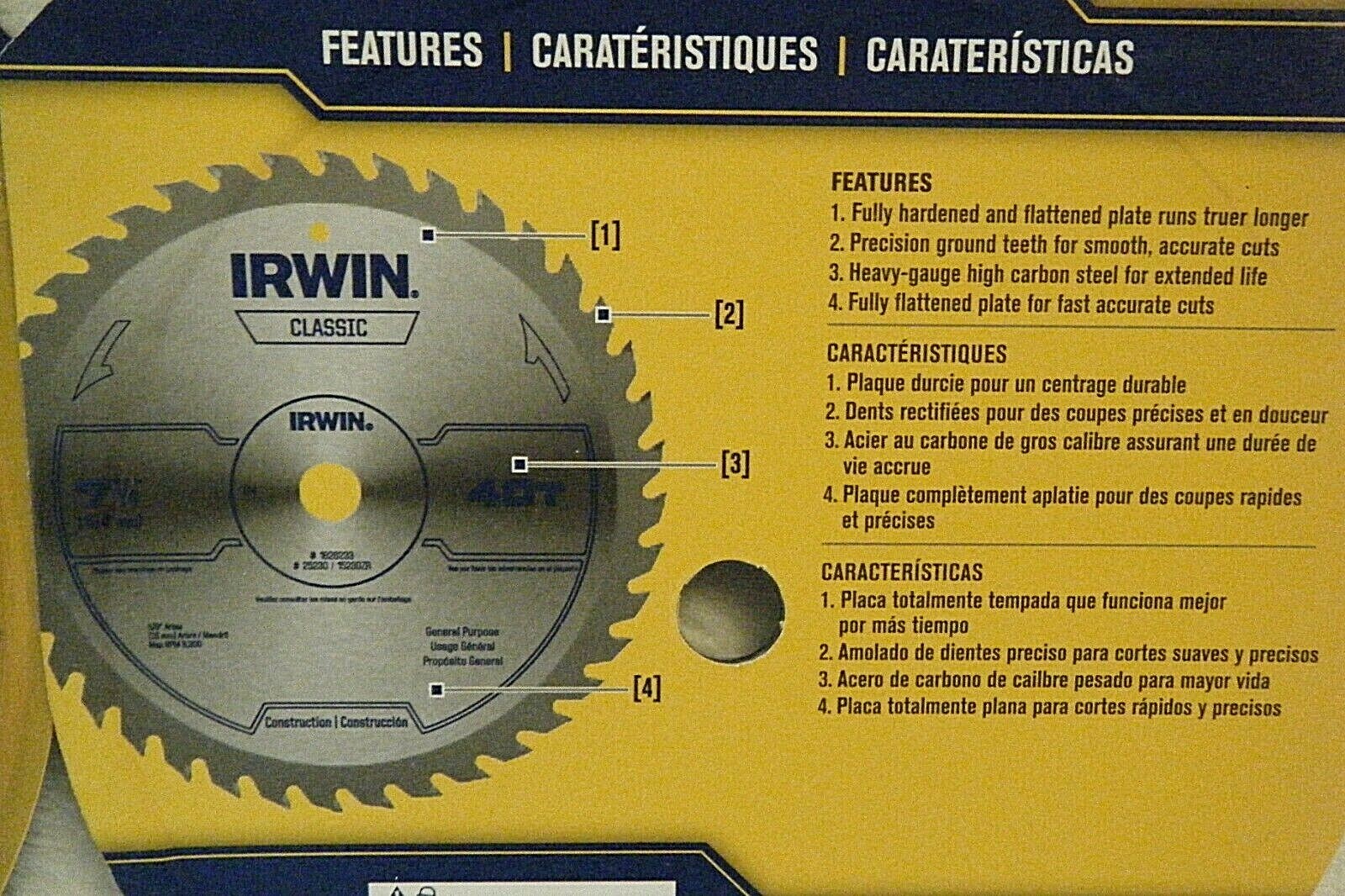 IRWIN Classic Series 7 1/4" 40t General Purpose Saw Blade 1826233 for ...