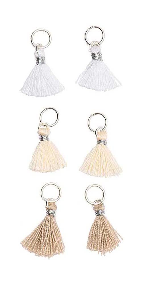 Mini Tassels with Eyelet, Pack of 6 White Mix | eBay
