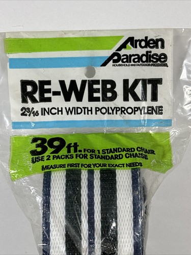 3 Packages Arden Paradise Re-Web Kit Lawn Chair Webbing 39' Feet Blue / Black | eBay