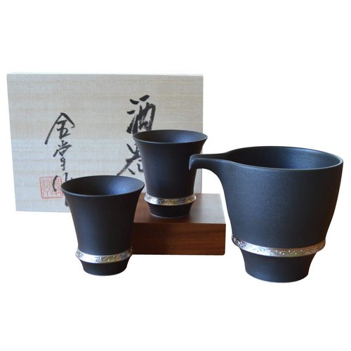 Arita Ware Pottery Market Arita Ware Tokkori Ochoco Set Silver w/Box ...