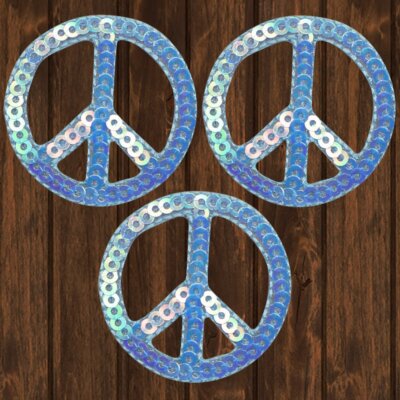 Light Blue Peace Sign Embroidered Patch — 3-Pack — Iron On | eBay