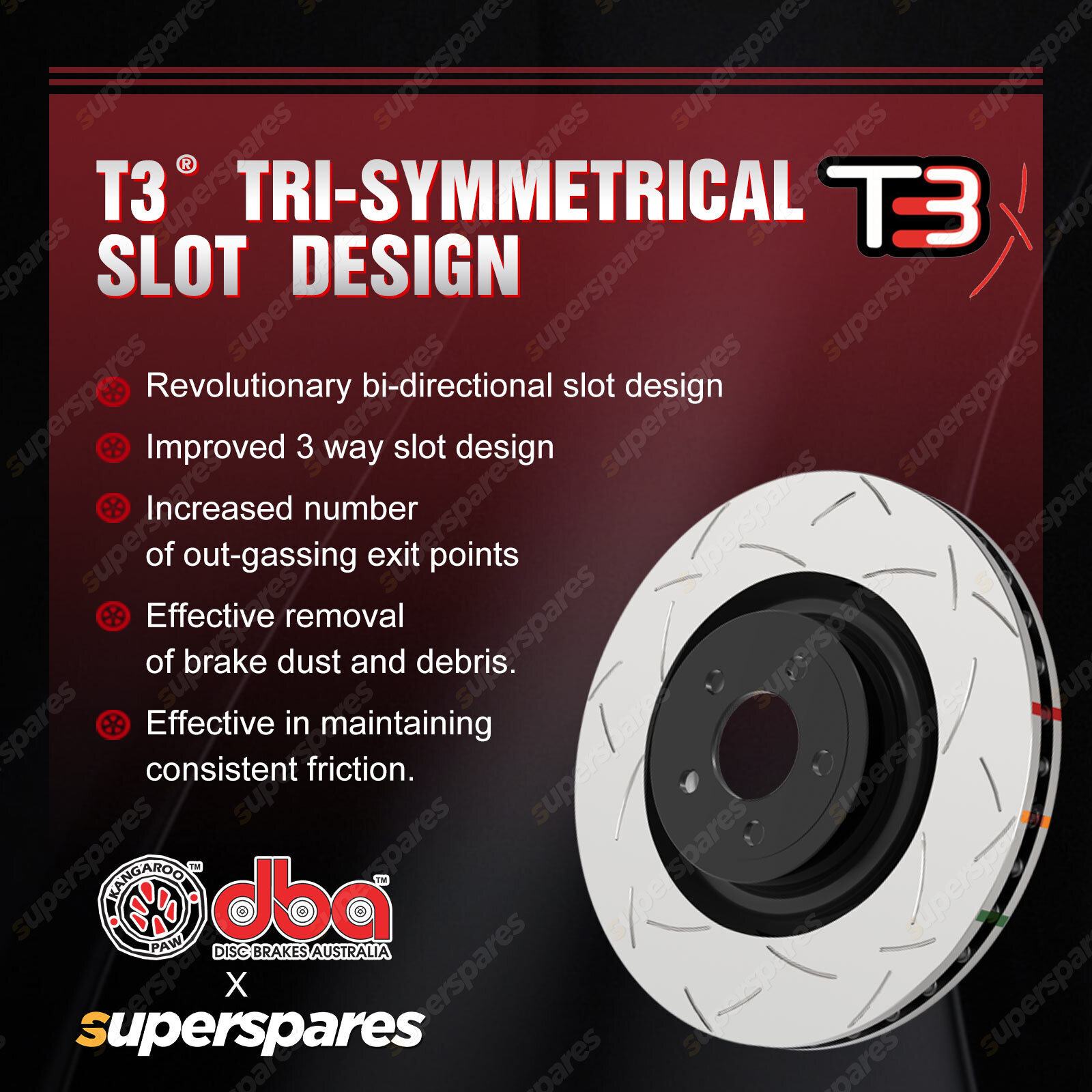 DBA Rear 4000 T3 Slotted Disc Brake Rotors for Ford E150 E250 E350 8 ...