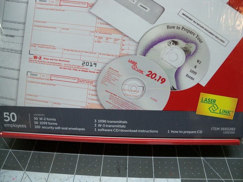 Office Depot Laser Link Software Suite W-2 + 1099-Misc 50 Employees ...