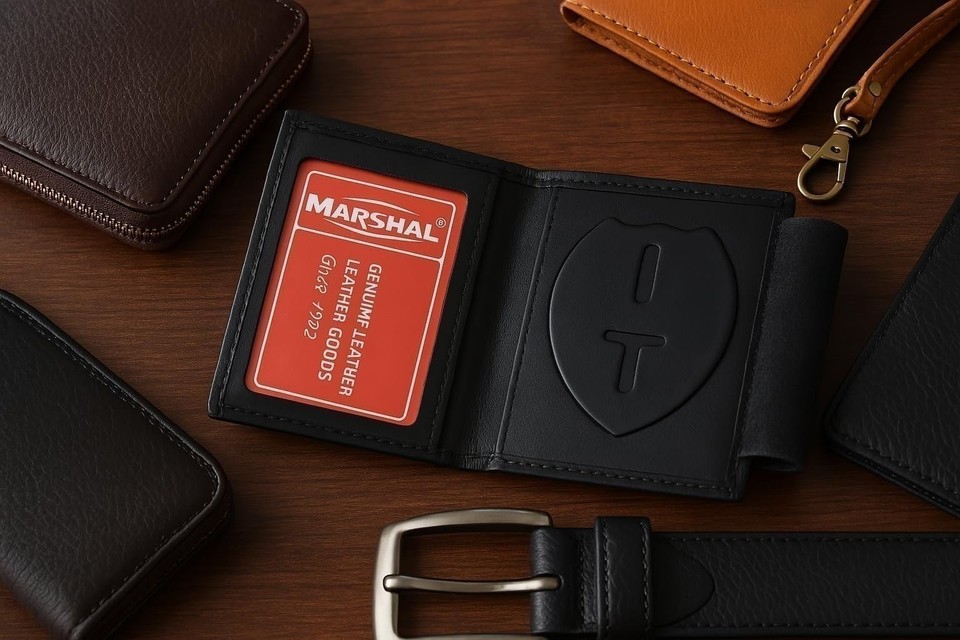 Marshal Genuine Leather RFID Slim Thin Bifold ID Money Wallet Oval ...