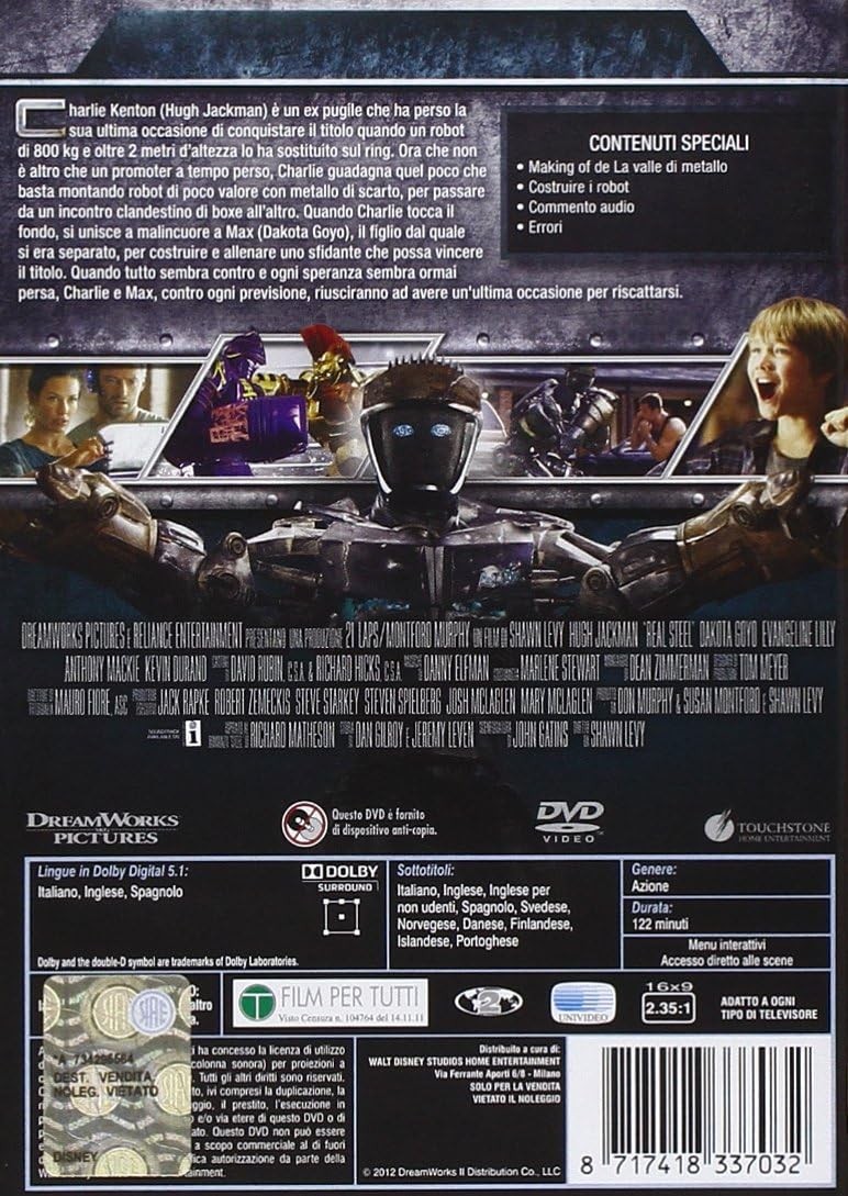 Real Steel (DVD) Hugh Jackman Evangeline Lilly Dakota Goyo Anthony ...