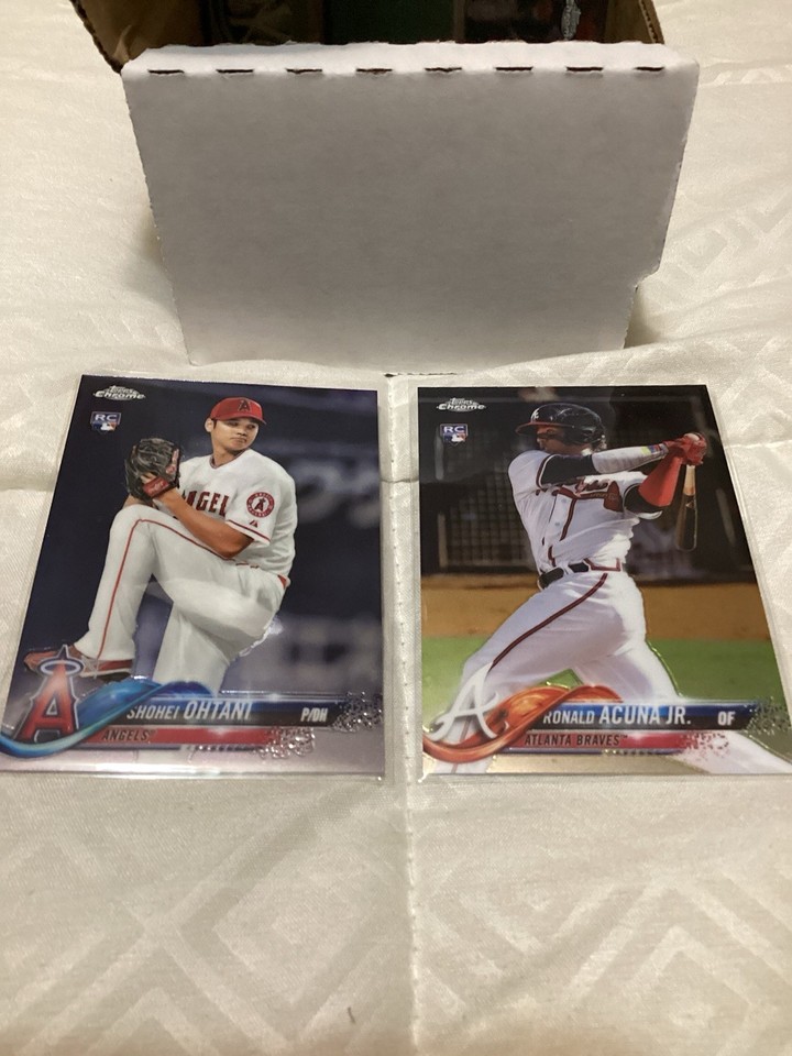 2018 Topps Chrome Baseball Complete Set 1-200 Ohtani, Acuna, Devers ...
