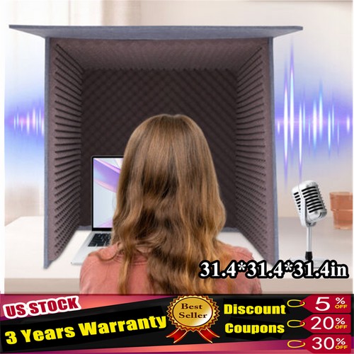 Desktop Soundproof Cover, Isolation Booth, Vocal Sound Absorbing Shield ...