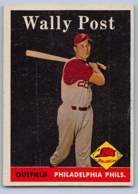 1958 - WALLY POST - Topps Baseball Card # 387 - PHILADELPHIA PHILLIES ...
