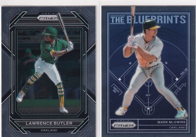 LOT (2) LAWRENCE BUTLER MARK MCGWIRE OAKLAND ATHLETICS PRIZM BASEBALL ...