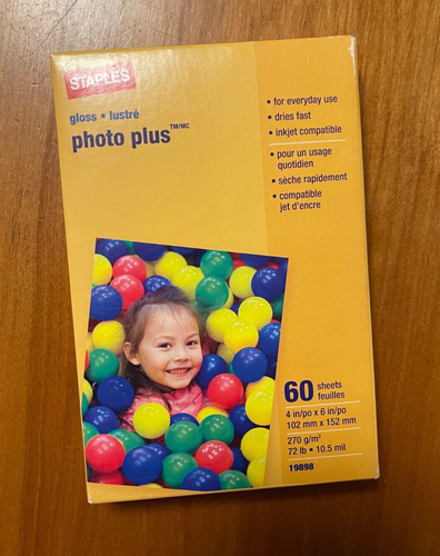Staples Premium Glossy Photo Paper 4X6 72lb Inkjet Printer Epson HP ...