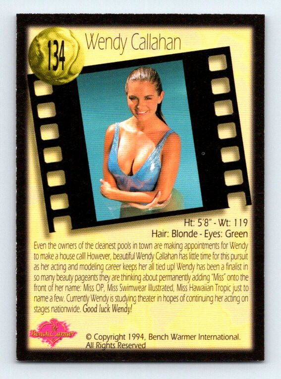 Wendy Callahan Beautiful Woman Swimsuit Bench Warmer Trading Card BRL11 | eBay