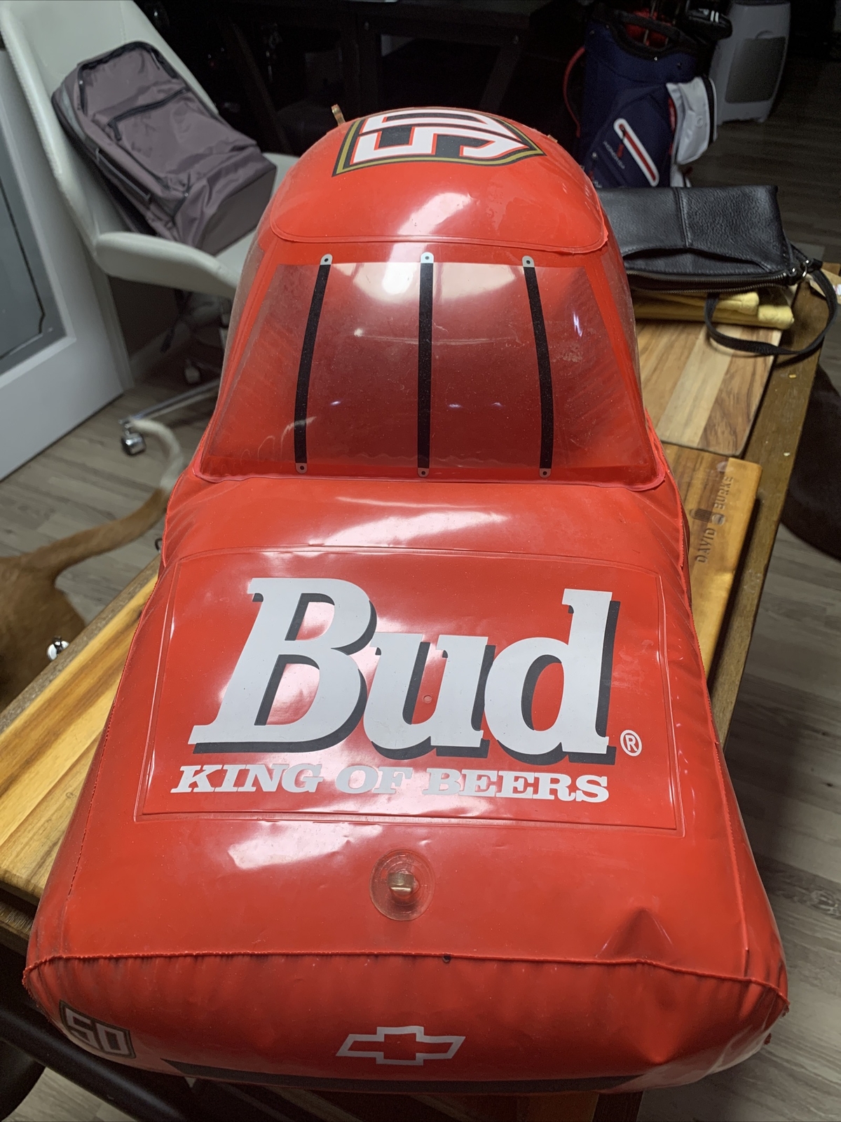 Vintage 29" NASCAR # 50 Budweiser Inflatable Blow Up Car Red Monte ...