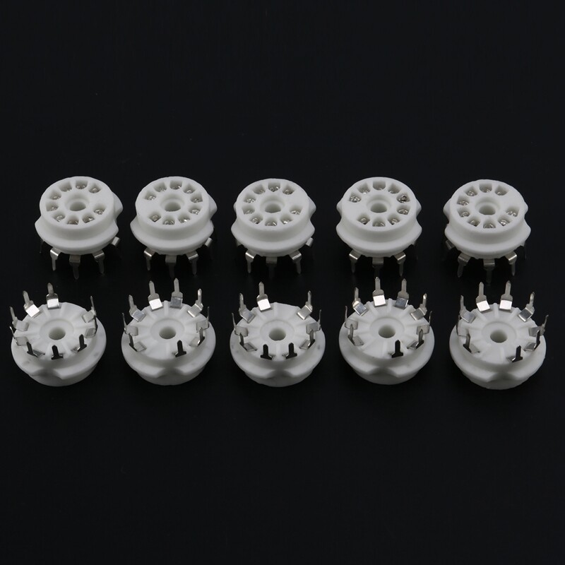 10PCS PCB 9Pin Ceramic B9A Vacuum Tube Socket Audio HIFI DIY Amps for ...