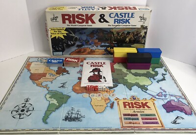 Vintage Risk & Castle Risk 2 In 1 Board Game Parker Bros. 1990 *Read ...