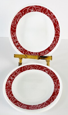 Corelle Bandhani Red Plates Set 6 Bread Dessert Vitrelle Corning USA 6. ...